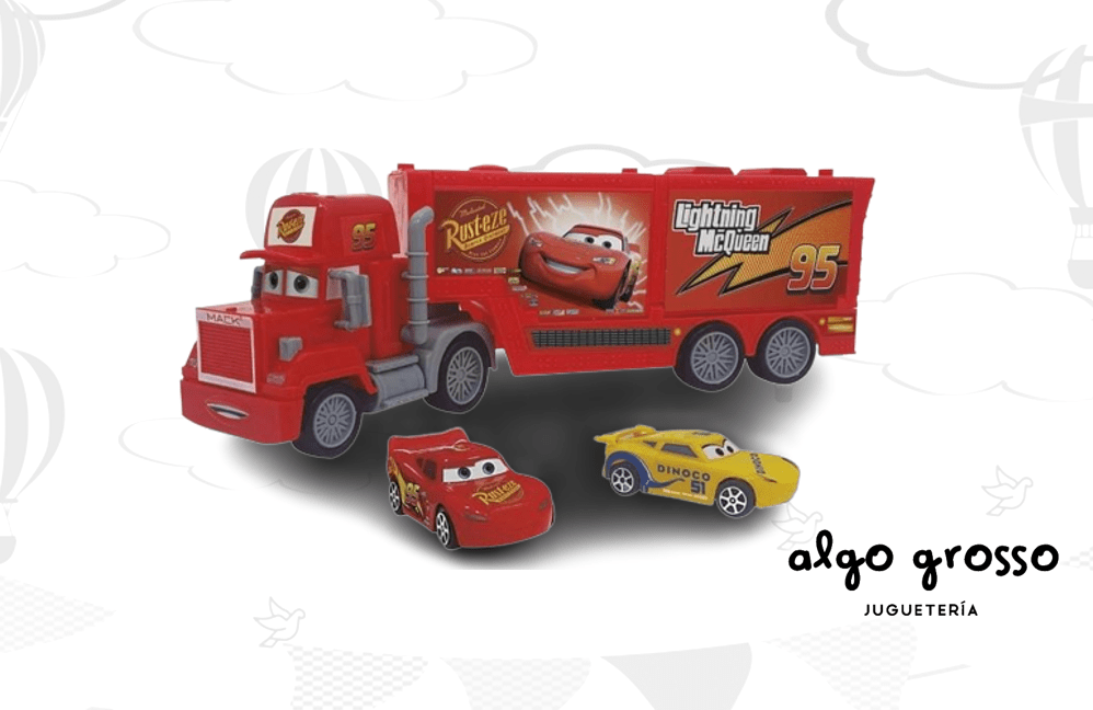 Cars Camion Mack A Friccion C 2 Autos 35cm Art 2450 Algo Grosso