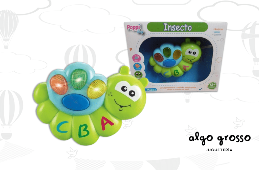 GUSANITO MUSICAL CON LUZ “INSECTO” art.WD3621/23 – Algo Grosso – Juguetería