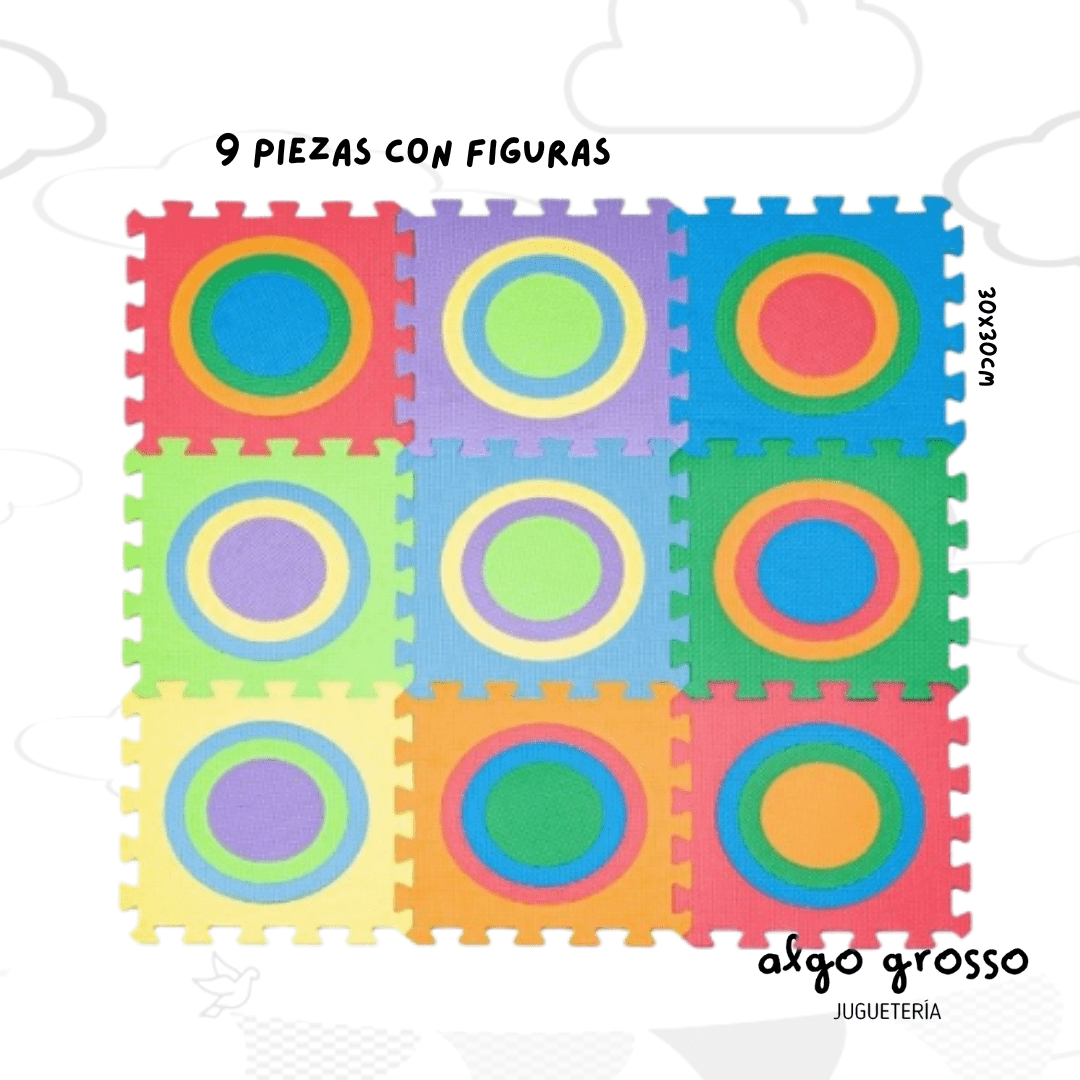 PISO GOMA EVA CIRCULOS ENCASTRABLES 9 PIEZAS art.93226P – Algo Grosso ...